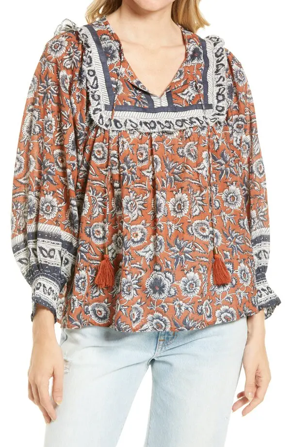 CLEOBELLA Amy Organic Cotton Peasant Blouse