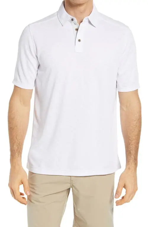 Johnston & Murphy Slub Polo - White