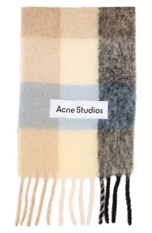 Acne Studios Vally Plaid Alpaca - Blue/beige/black