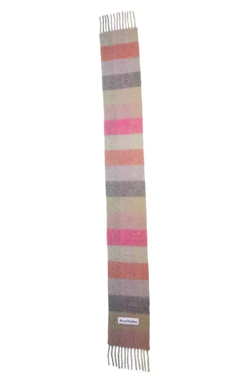 Acne Studios Vally Plaid Alpaca - Peach/white/beige