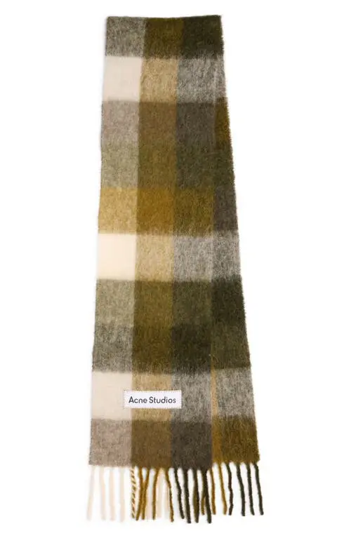 Acne Studios Vally Plaid Alpaca - Taupe/green/black