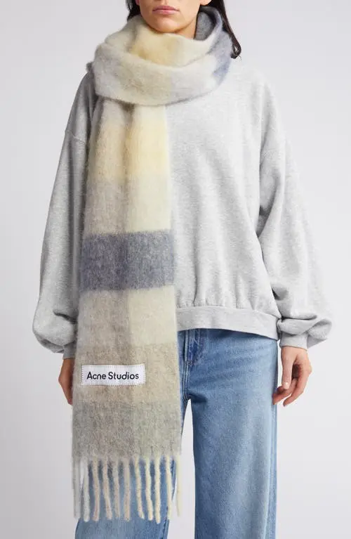 Acne Studios Vally Plaid Alpaca - Vanilla/beige/lavenderdnu