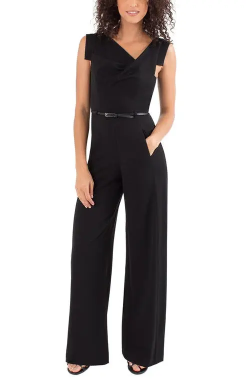 Black Halo Wide-leg Stretch-gabardine Jumpsuit