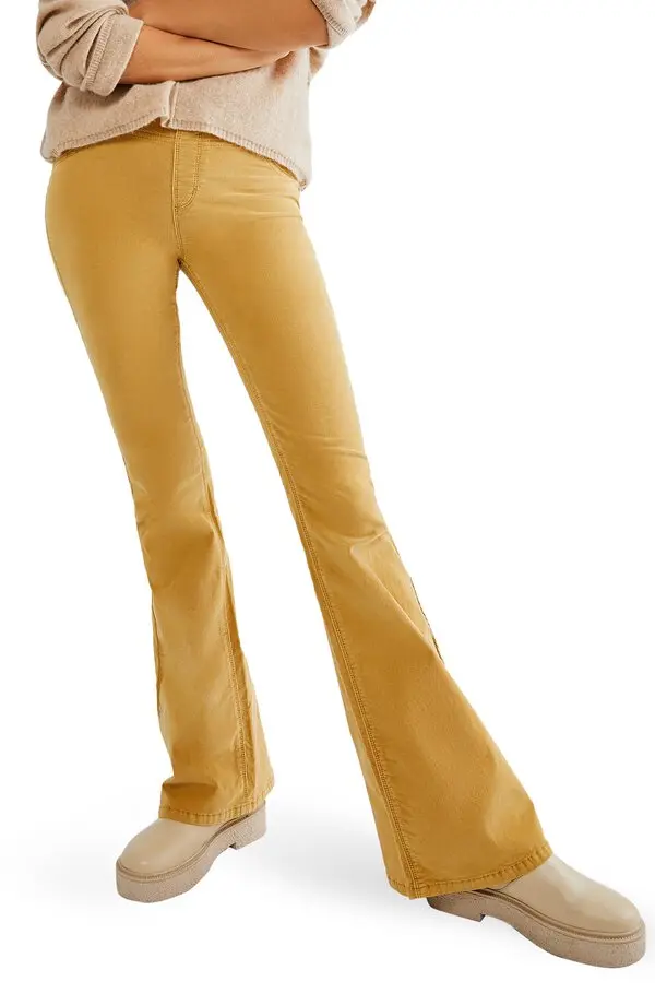 Free People We The Free Pull-on Flare Corduroy Pants