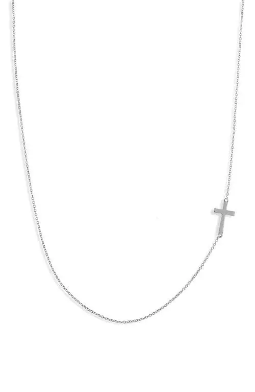 Bony Levy Sideways Cross Pendant Necklace - 14k Wg