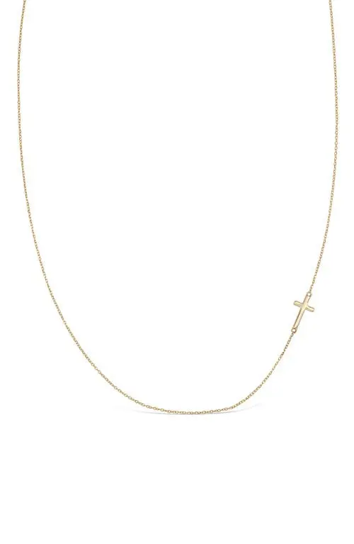 Bony Levy Sideways Cross Pendant Necklace - 14k Yellow Gold