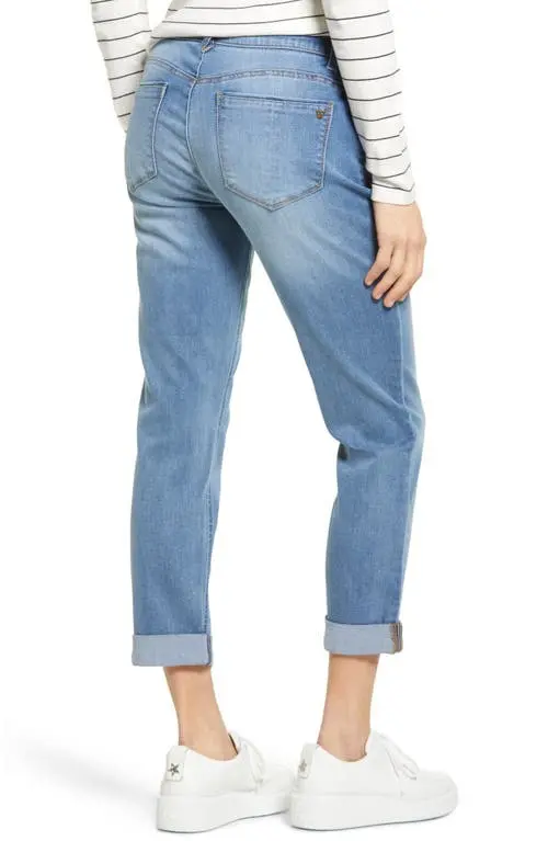 Wit & Wisdom Ripped Crop Straight Leg Jeans