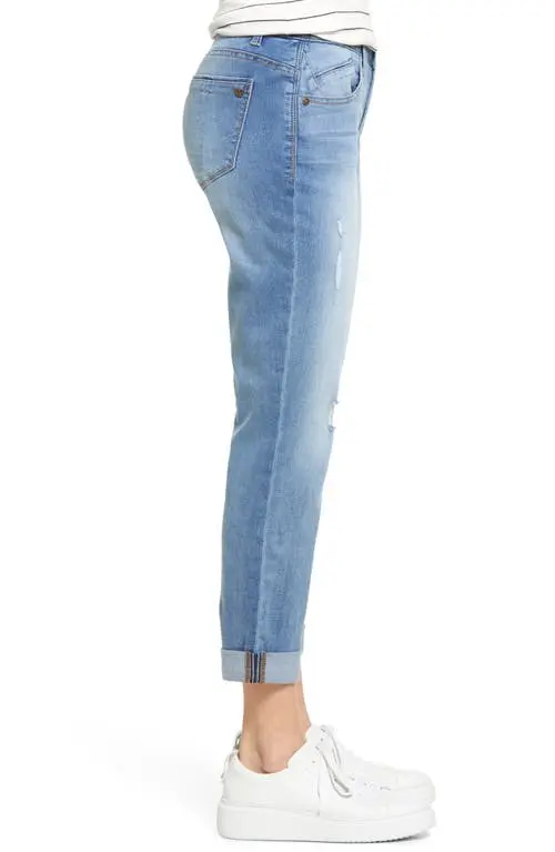 Wit & Wisdom Ripped Crop Straight Leg Jeans