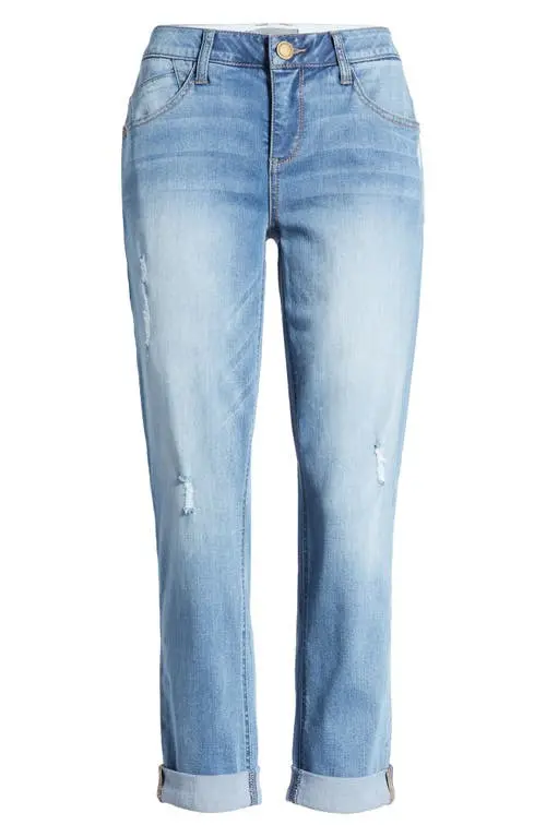 Wit & Wisdom Ripped Crop Straight Leg Jeans