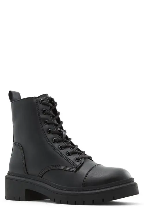 Aldo Cap-toe Combat Boots - Black