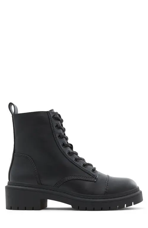 Aldo Cap-toe Combat Boots - Black