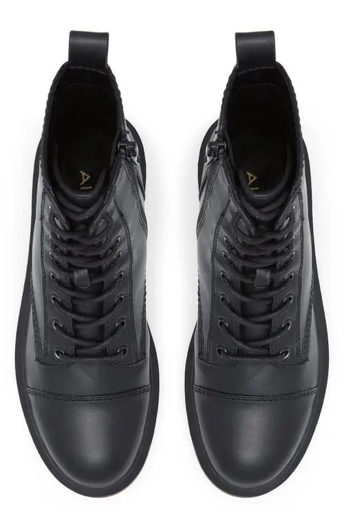 Aldo Cap-toe Combat Boots - Black