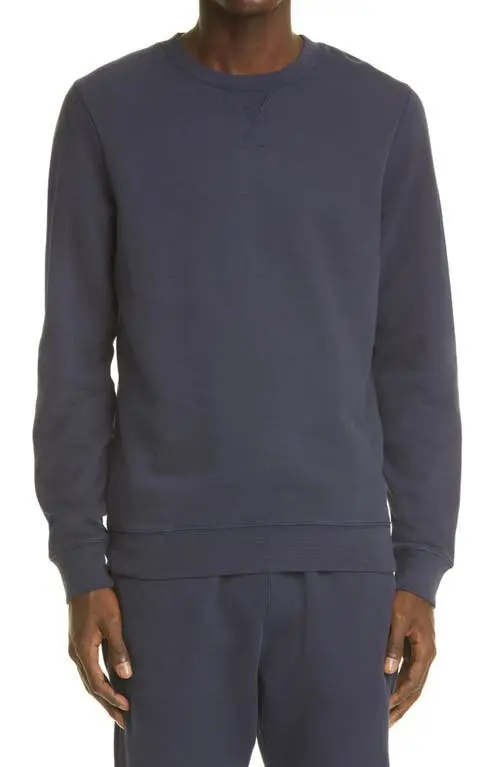 Sunspel French Terry Crewneck Sweatshirt - Navy