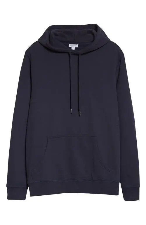 Sunspel French Terry Pullover Hoodie - Navy