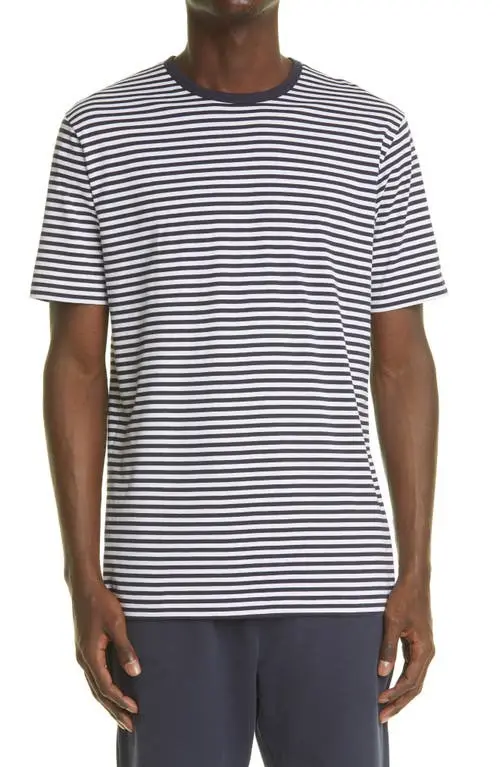 Sunspel Stripe T-shirt - White/navy