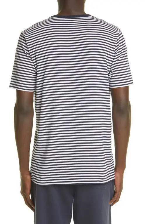 Sunspel Stripe T-shirt - White/navy