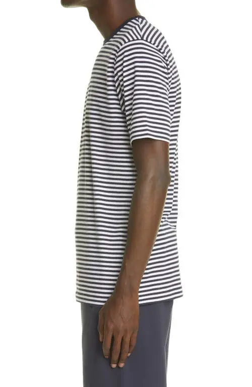 Sunspel Stripe T-shirt - White/navy