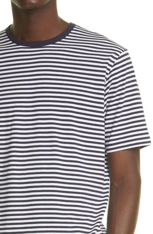 Sunspel Stripe T-shirt - White/navy