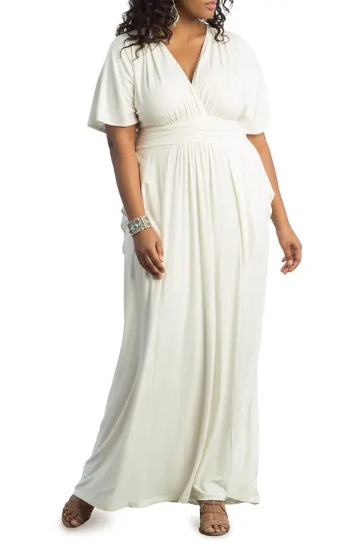 KIYONNA Indie V-neck Fit & Flare Dress - Ivory
