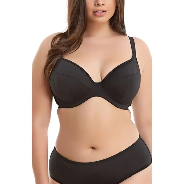 Elomi Essentials Underwire Plunge Bikini Top - Black
