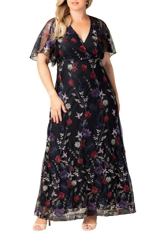 KIYONNA Embroidered Floral Gown - Enchanted Garden