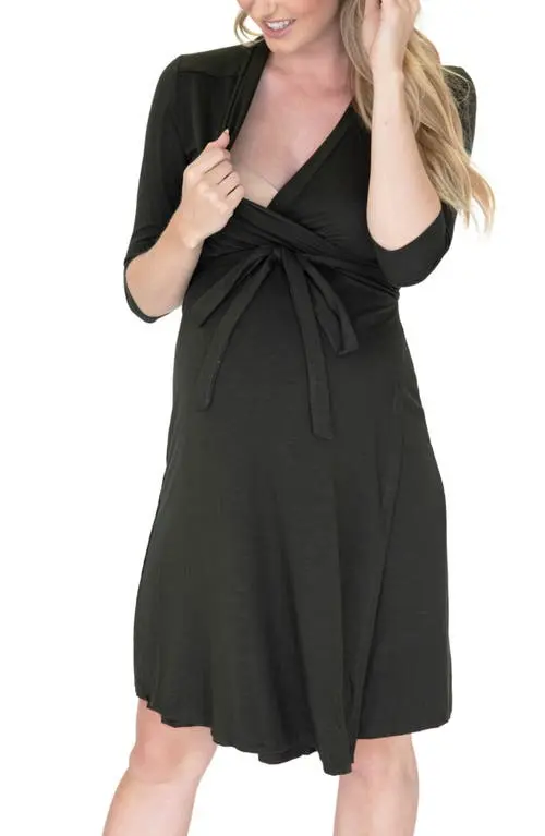 ANGEL MATERNITY Wrap Dress - Khaki