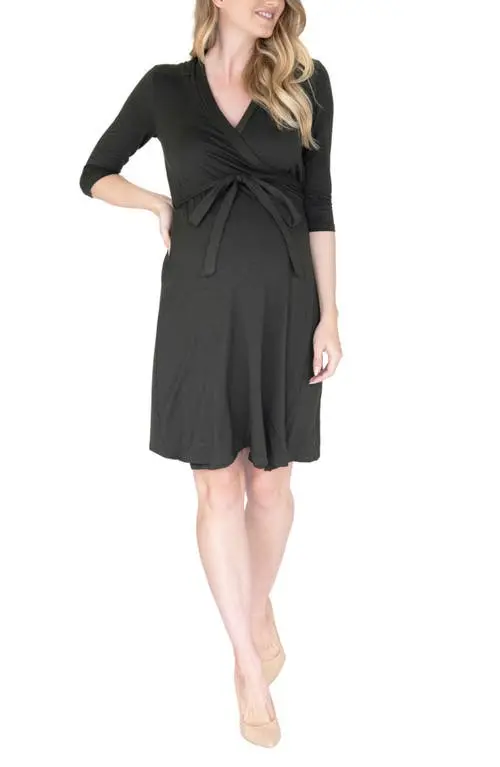 ANGEL MATERNITY Wrap Dress - Khaki