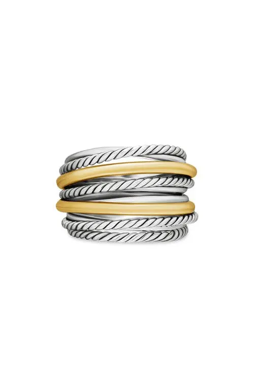David Yurman Crossover Wide Ring - Silver/gold