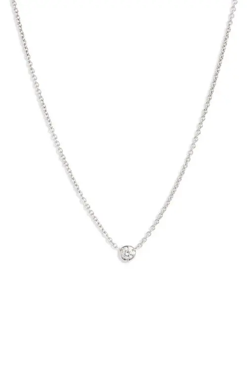 Bony Levy Petite Bezel Diamond Solitaire Necklace - White Gold/diamond