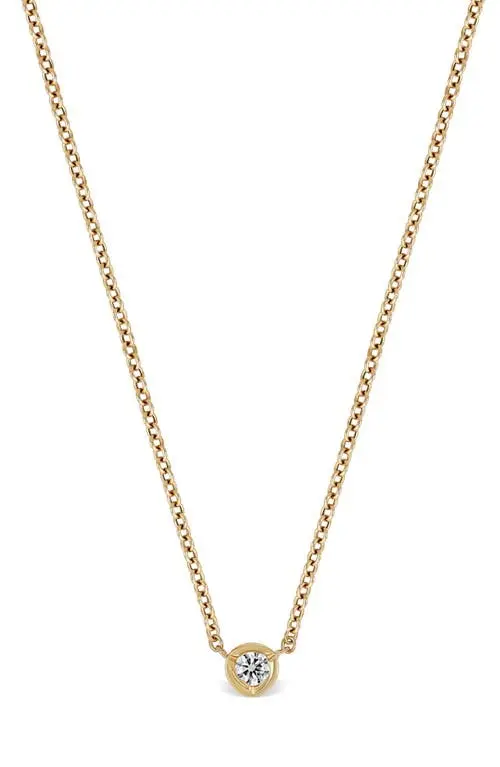 Bony Levy Petite Bezel Diamond Solitaire Necklace - Yellow Gold/ Diamond