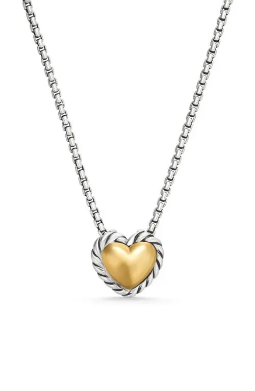 David Yurman Cable Cookie Heart Necklace - Silver