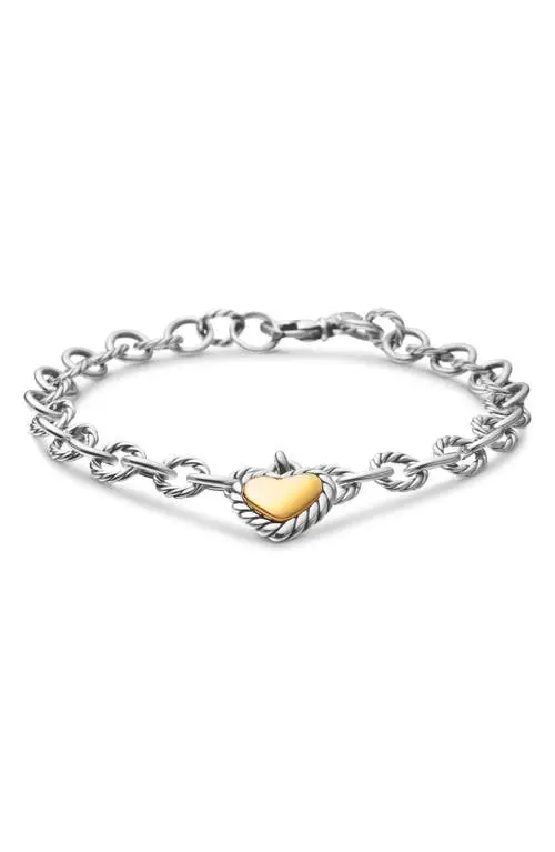 David Yurman Cable Collectibles Heart Bracelet - Two Tone