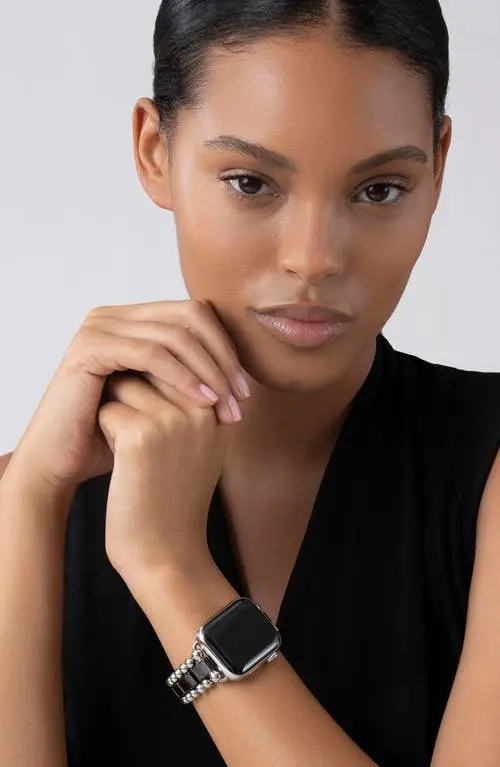 Lagos Smart Caviar Apple Watch® Band - Silver/black Ceramic