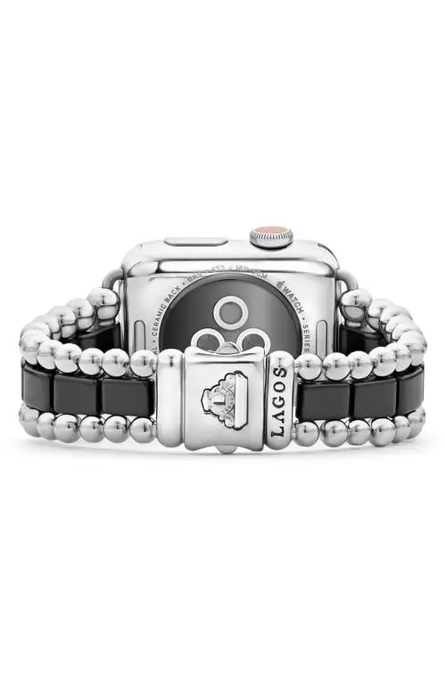 Lagos Smart Caviar Apple Watch® Band - Silver/black Ceramic