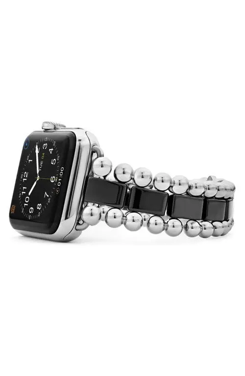 Lagos Smart Caviar Apple Watch® Band - Silver/black Ceramic