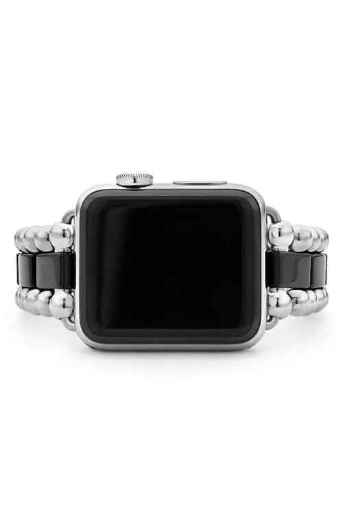 Lagos Smart Caviar Apple Watch® Band - Silver/black Ceramic