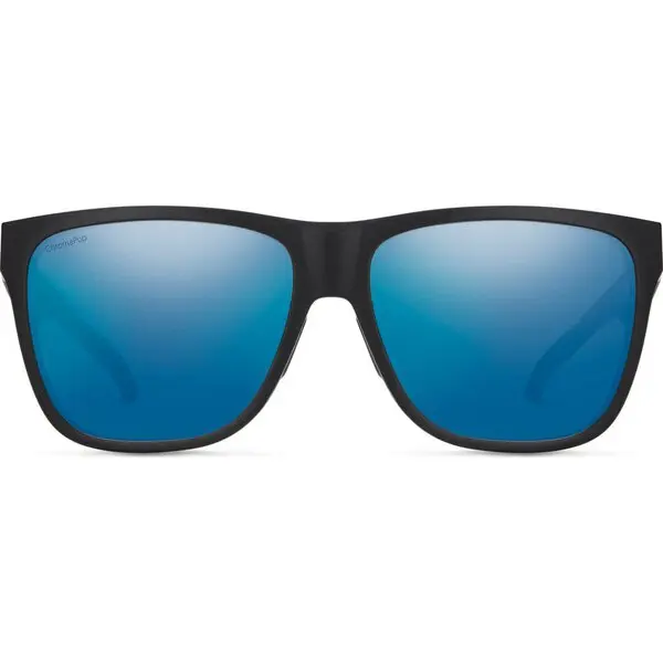 SMITH Lowdown Xl 2 60mm Chromapop™ Polarized Square Sunglasses - Matte Black/blue