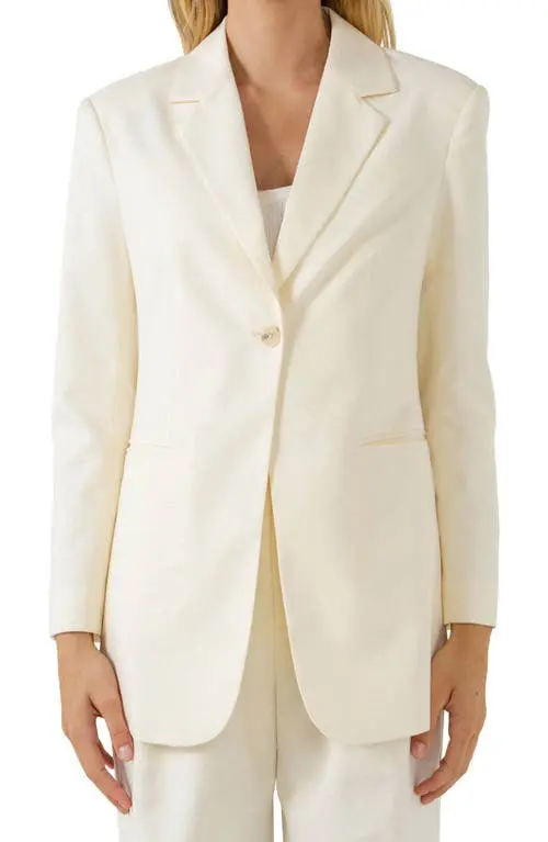 Endless Rose Oversized Single Breasted Blazer - Ivory