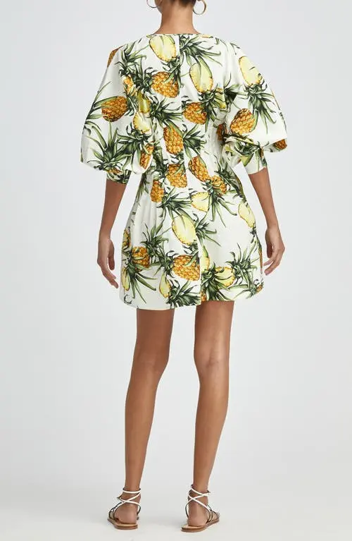 Oscar De La Renta Pineapple A-line Poplin Dress