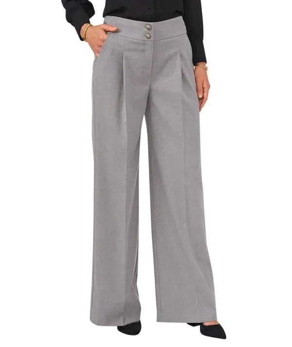 Vince Camuto High Waist Melange Twill Trousers