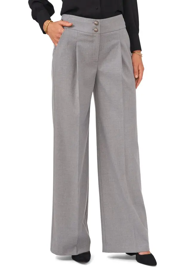 Vince Camuto High Waist Melange Twill Trousers