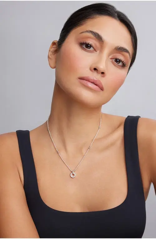 Lagos Caviar Spark Diamond Open Circle Pendant Necklace