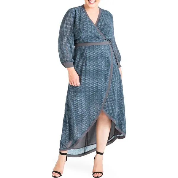 STANDARDS & PRACTICES Elle High/low Wrap Dress - Snake Charm