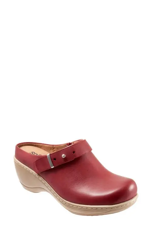 Softwalk Marquette Clog - Dark Red Leather