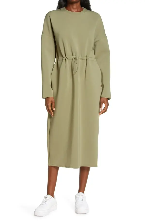 Sweaty Betty Grace Long Sleeve Midi Dress In Moss Green - 58% Off |  Editorialist