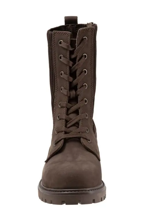 BUENO Stella Lace-up Bootie - Brown Nubuck