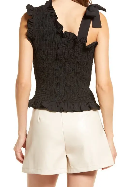 AMY LYNN Shirred Asymmetrical Top