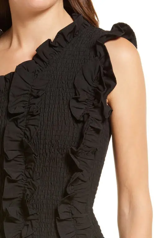 AMY LYNN Shirred Asymmetrical Top
