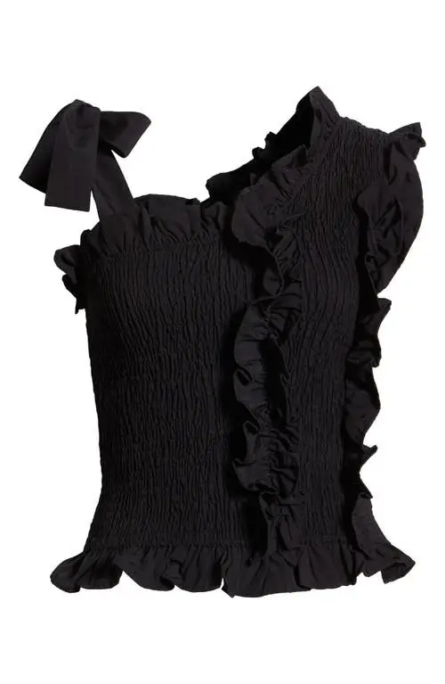 AMY LYNN Shirred Asymmetrical Top