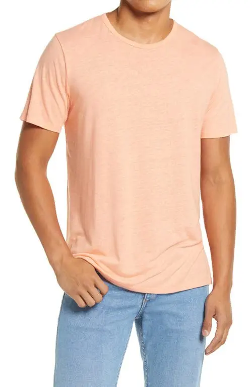 Rag & Bone Classic Air Linen Blend T-shirt - Peach Fizz